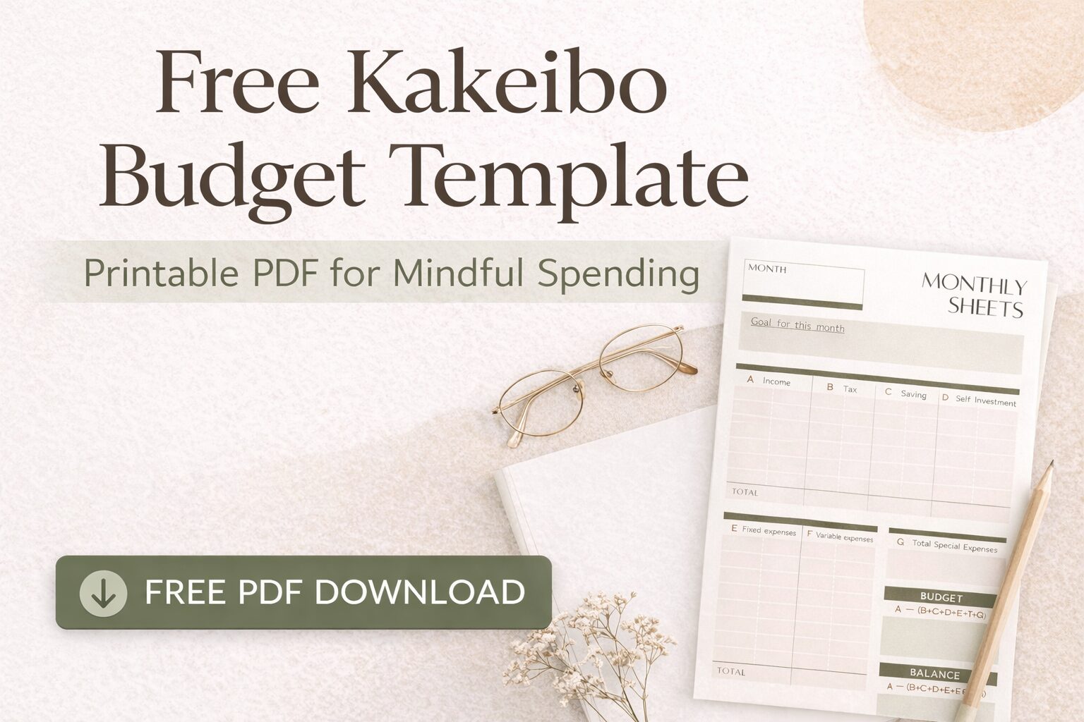 Free Kakeibo Budget Template (Printable PDF) – Simple Weekly Format for ...