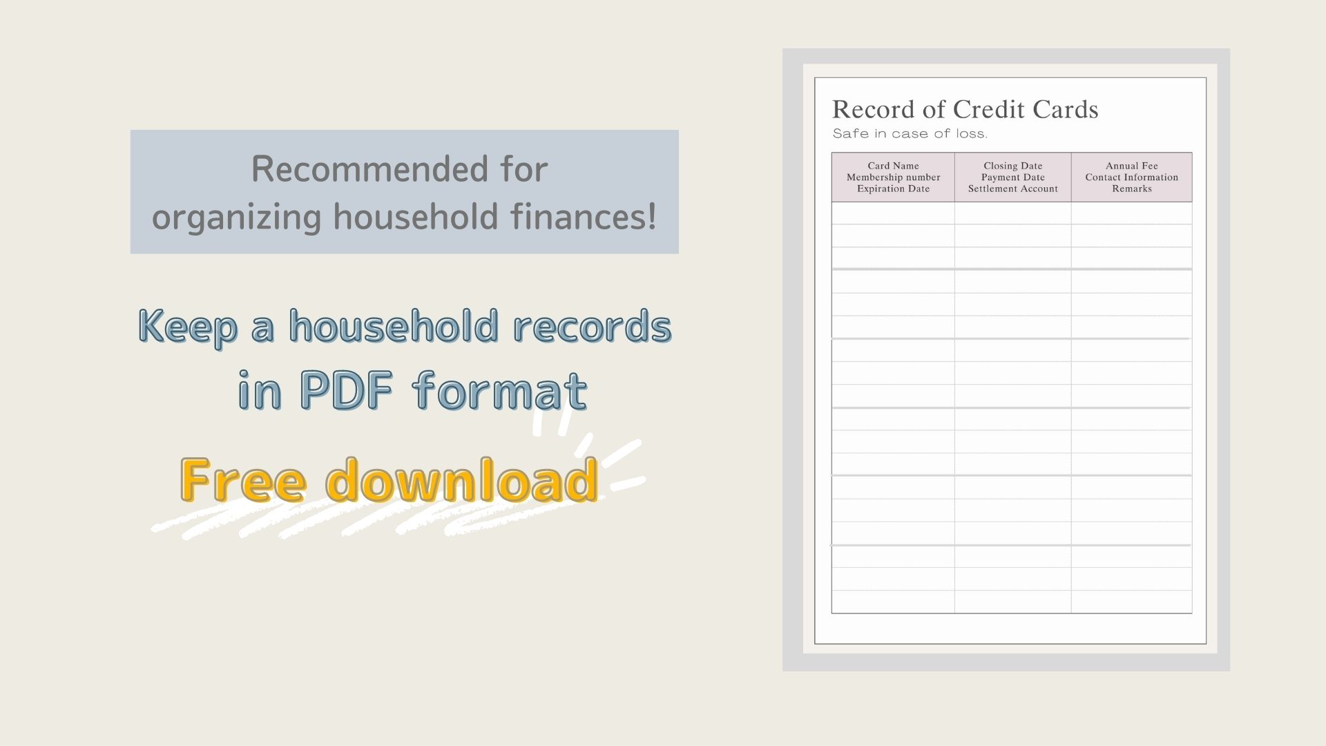 Free format for keeping track of household finances . - Kakeibo Life