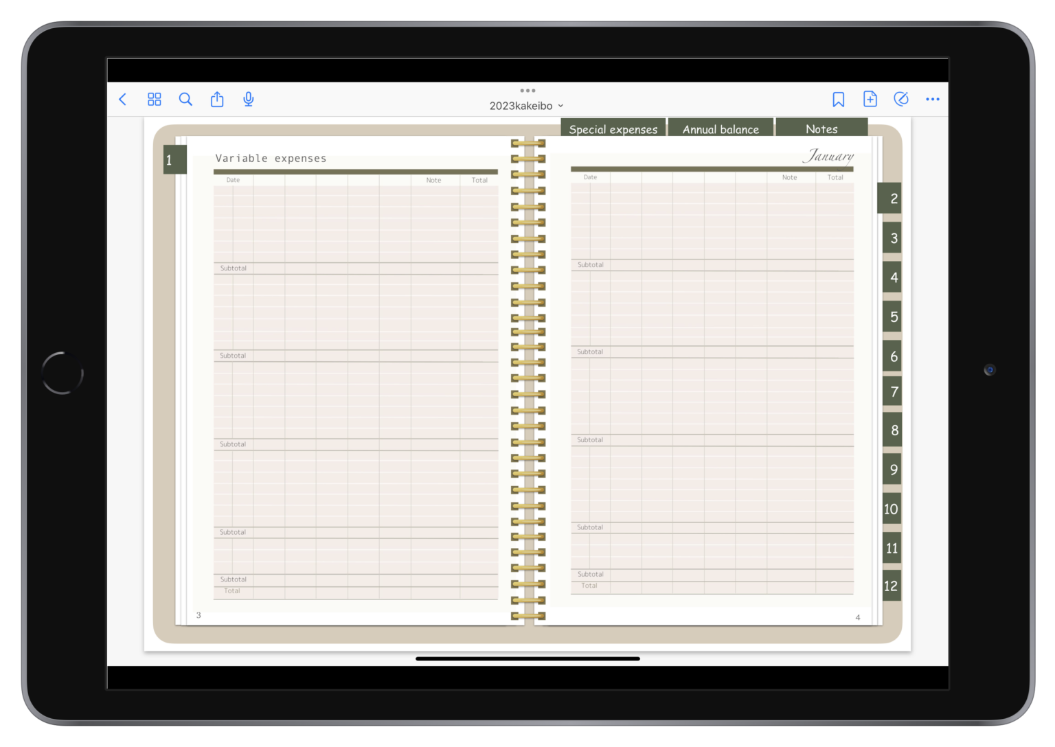 Free digital kakeibo template. - Kakeibo Life