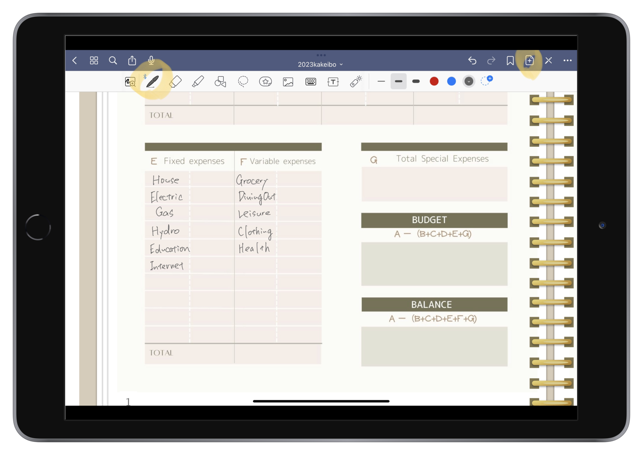 Free digital kakeibo template. - Kakeibo Life
