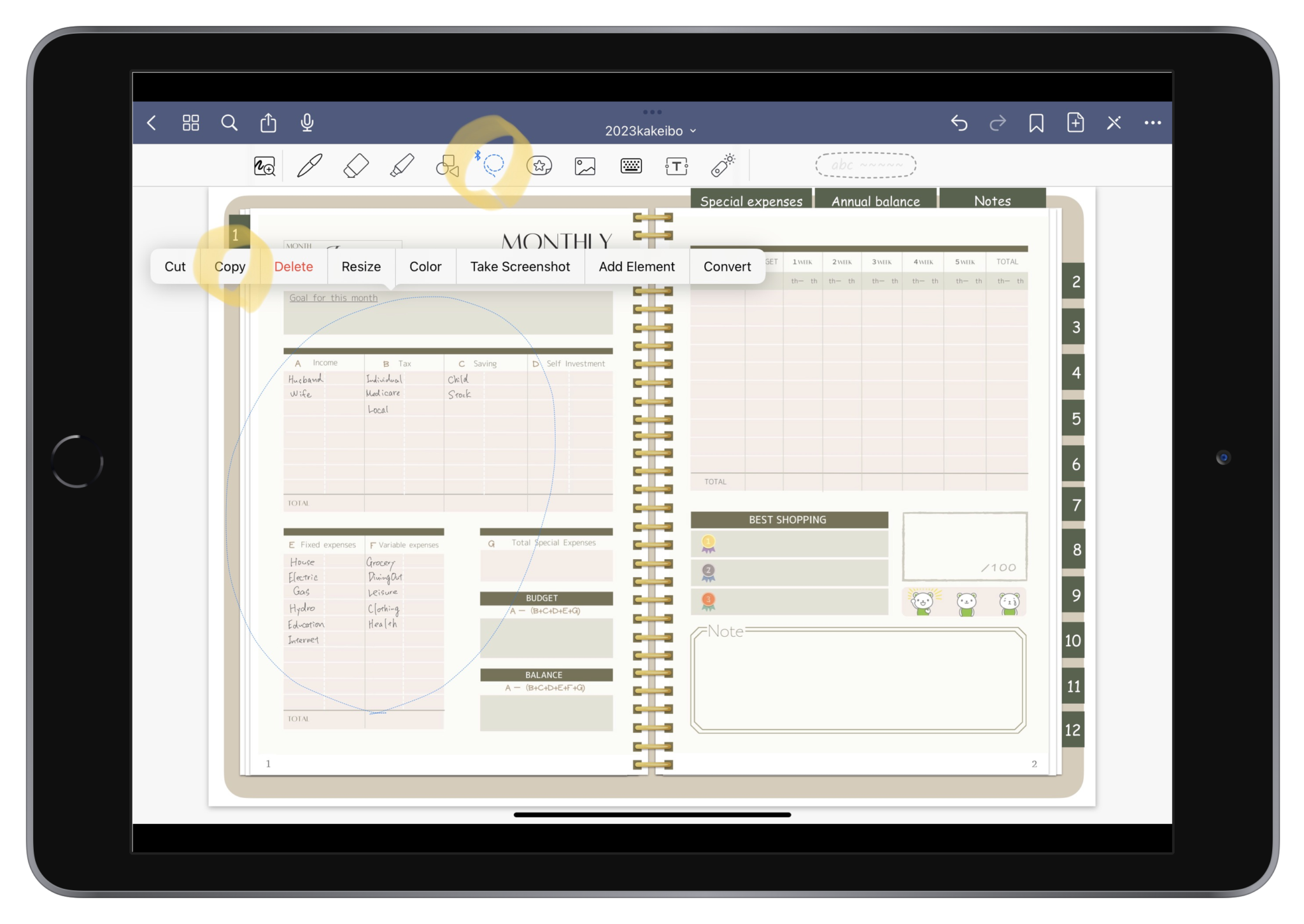 Free digital kakeibo template. - Kakeibo Life