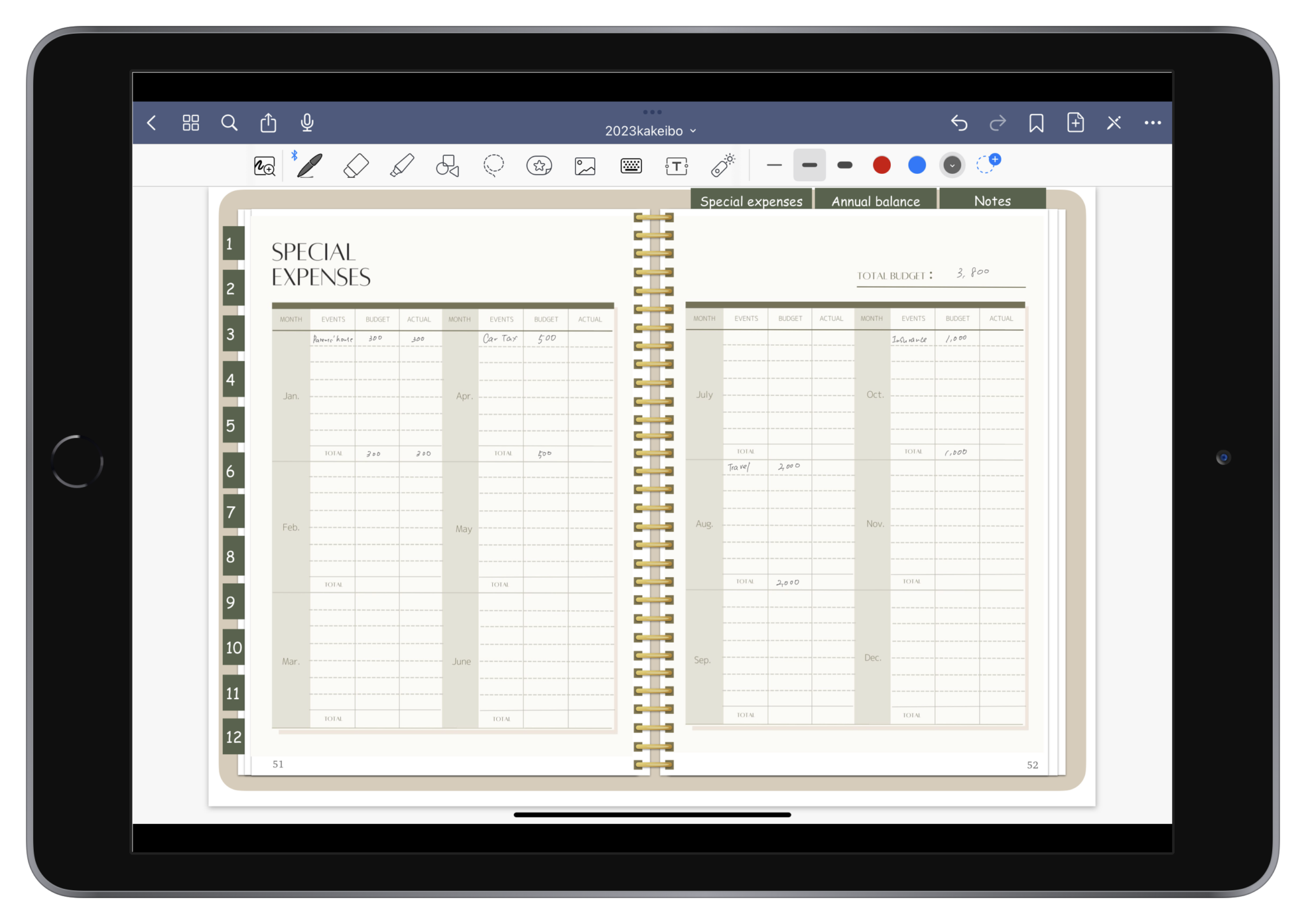Free digital kakeibo template. - Kakeibo Life