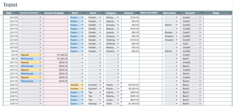 Kakeibo template to manage all your money in a Google Spreadsheet ...