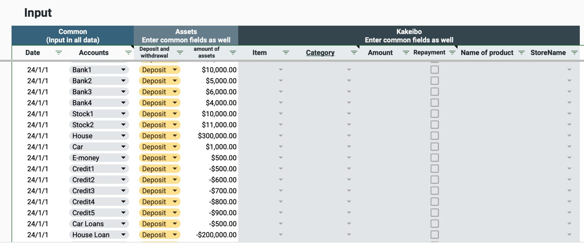 Kakeibo template to manage all your money in a Google Spreadsheet ...