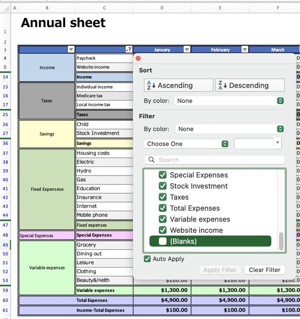 Kakeibo Finding Your Axis in Excel (Free Template) - Kakeibo Life