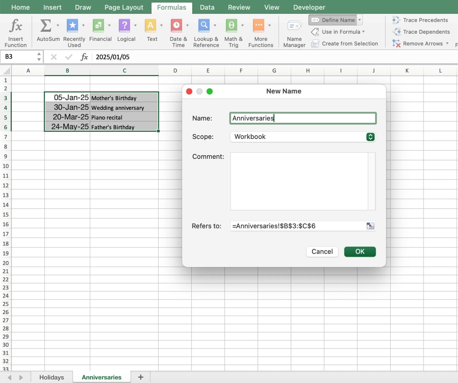 Starting with payday! How to create an Excel calendar with holidays ...